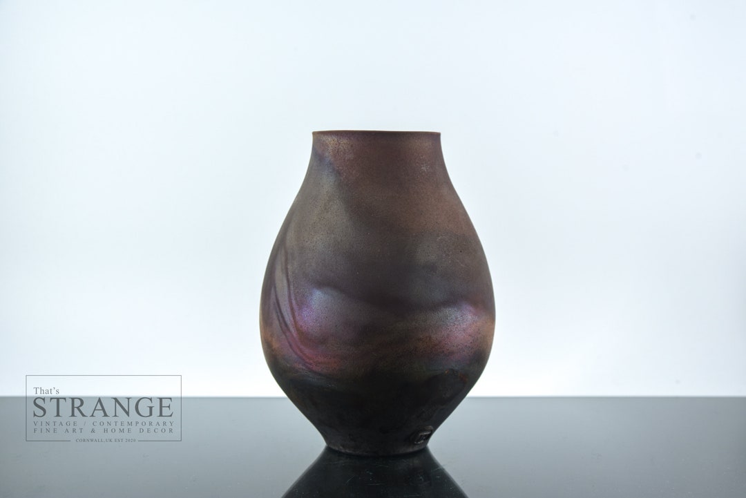 Tim Andrews Raku Fired Studio Pottery Vase Hand Thrown Iridescent ...