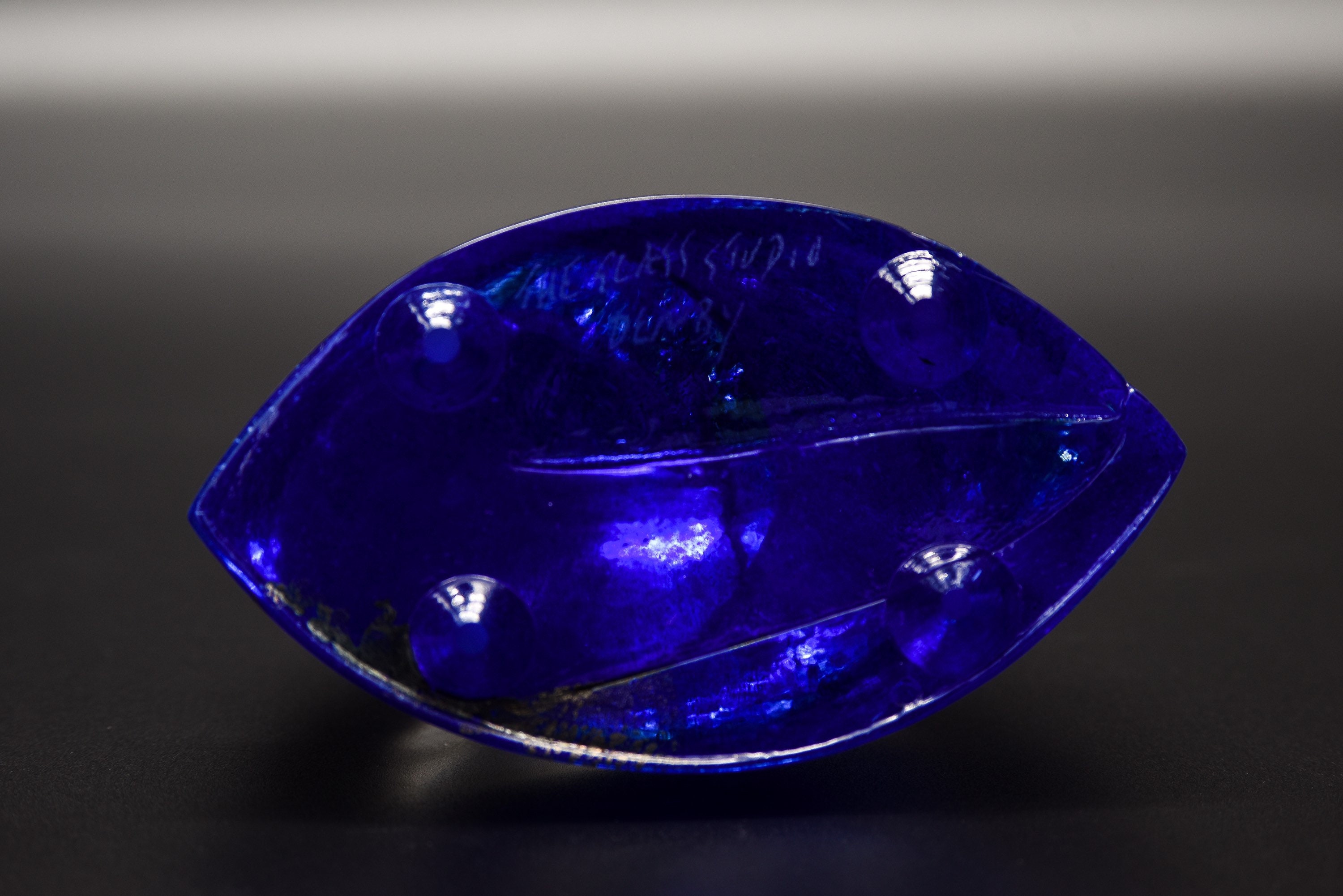 Blue and Clear Glass Sculpture by the Glass Studio Denby Blue - Etsy