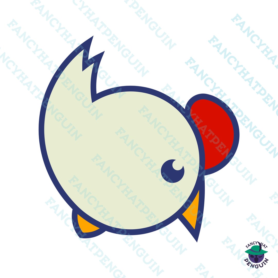 Lindo pollito picoteando SVG para Cricut o Silhouette Modern Lines ...