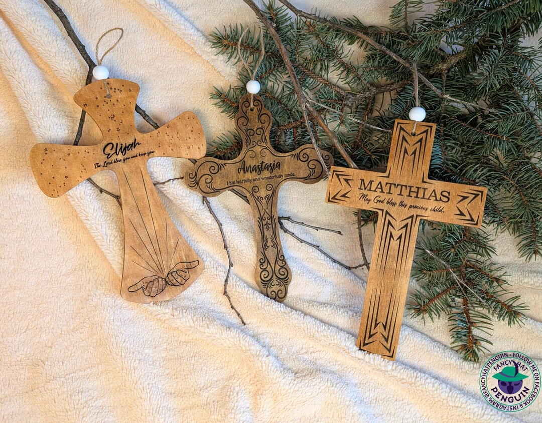 Custom Name and Message Crosses for Baby Shower, Easter, First ...