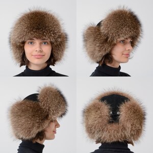 Ushanka Hat Russian Fur Hat Raccoon Hat Trapper Hat - Etsy