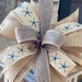 Coastal Bow, Starfish Print, Plaid, Linen, Handmade Bow, Lantern Bow, Wreath Bow, Door Hanger ...