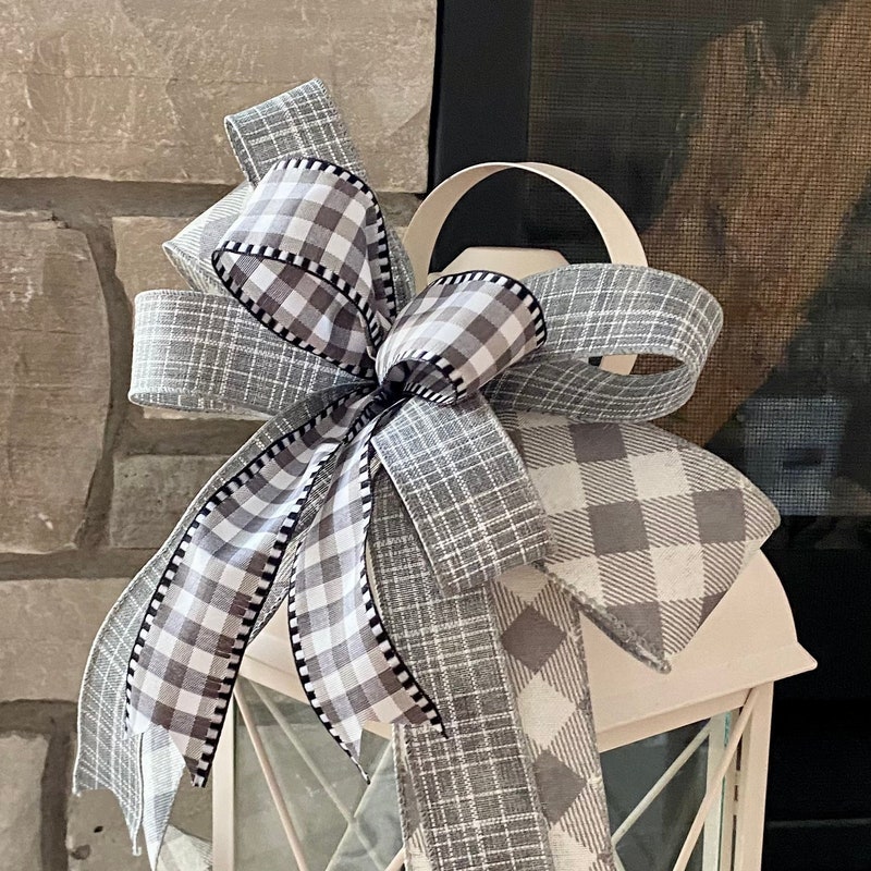 Grey Fabric Door Bow - Etsy