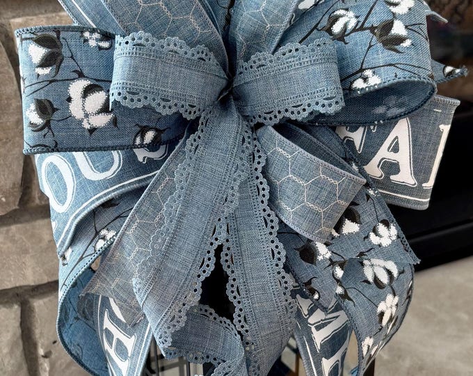 Farmhouse Bow, Country Life, Simply Blessed, Black, Linen, Cabana ...