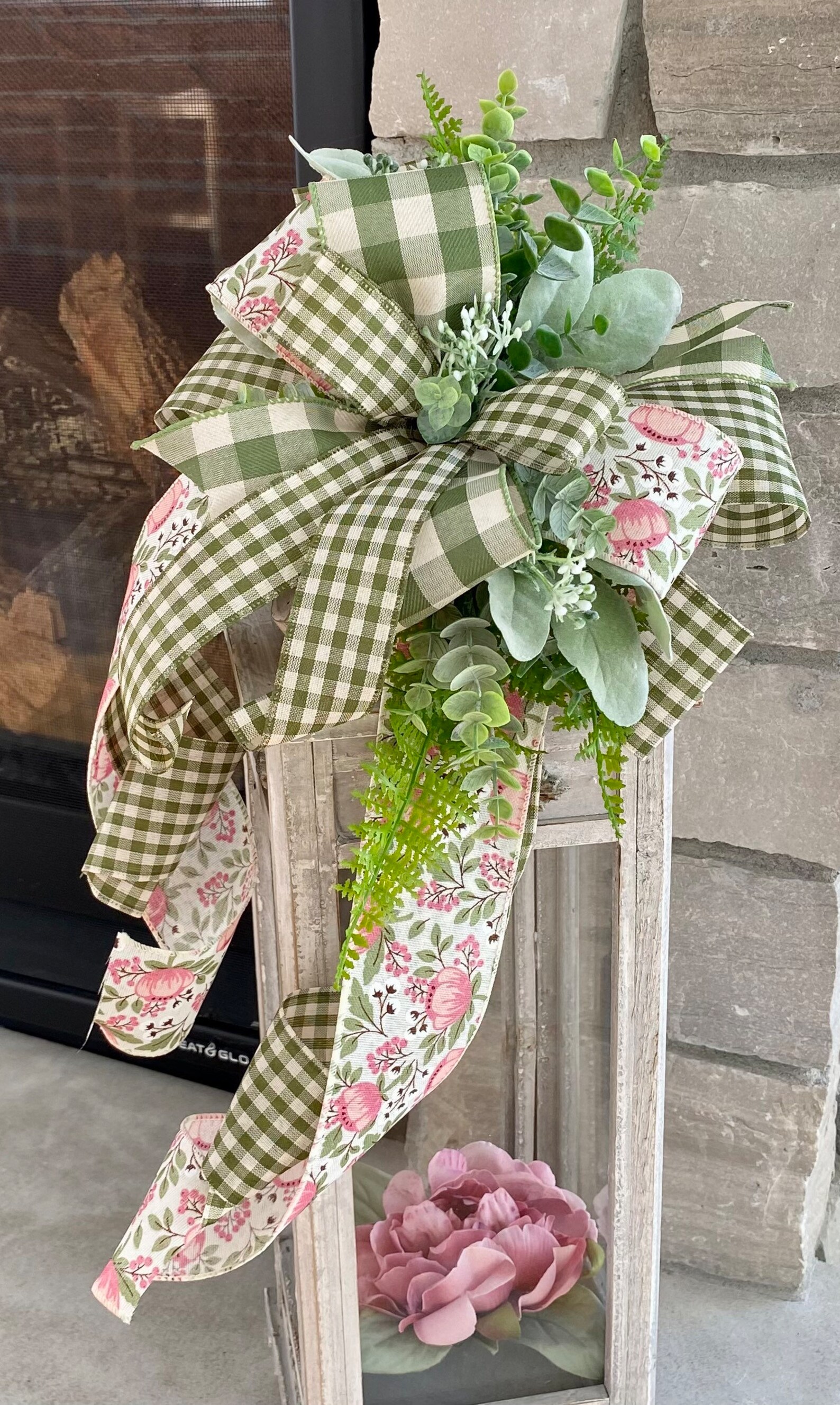 Springtime Bow, Soft Greenery, Pinks, Olive, Gingham, Buffalo Check ...
