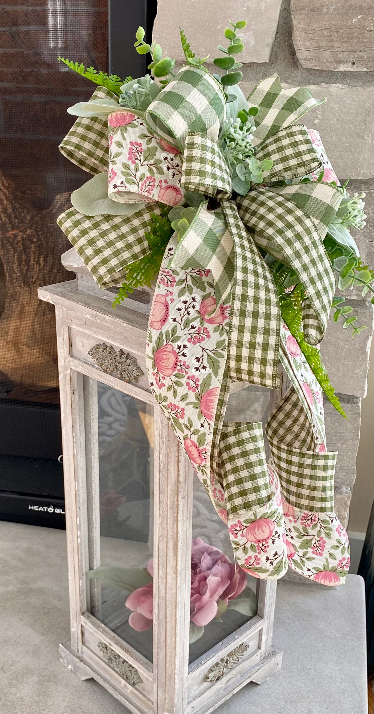 Springtime Bow, Soft Greenery, Pinks, Olive, Gingham, Buffalo Check ...