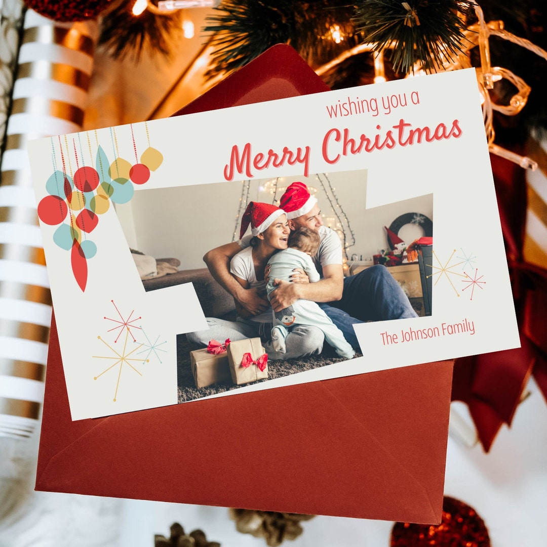 Photo Retro Card Template, Vintage Card Template, Mid-century Card ...