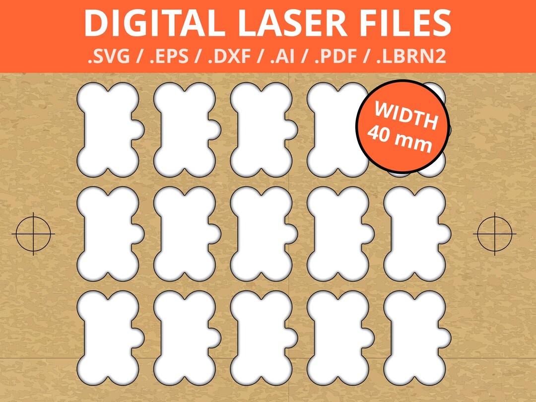 Dog Bone Style Aluminum Tags Jig Template for Engraving 40mm | Digital ...