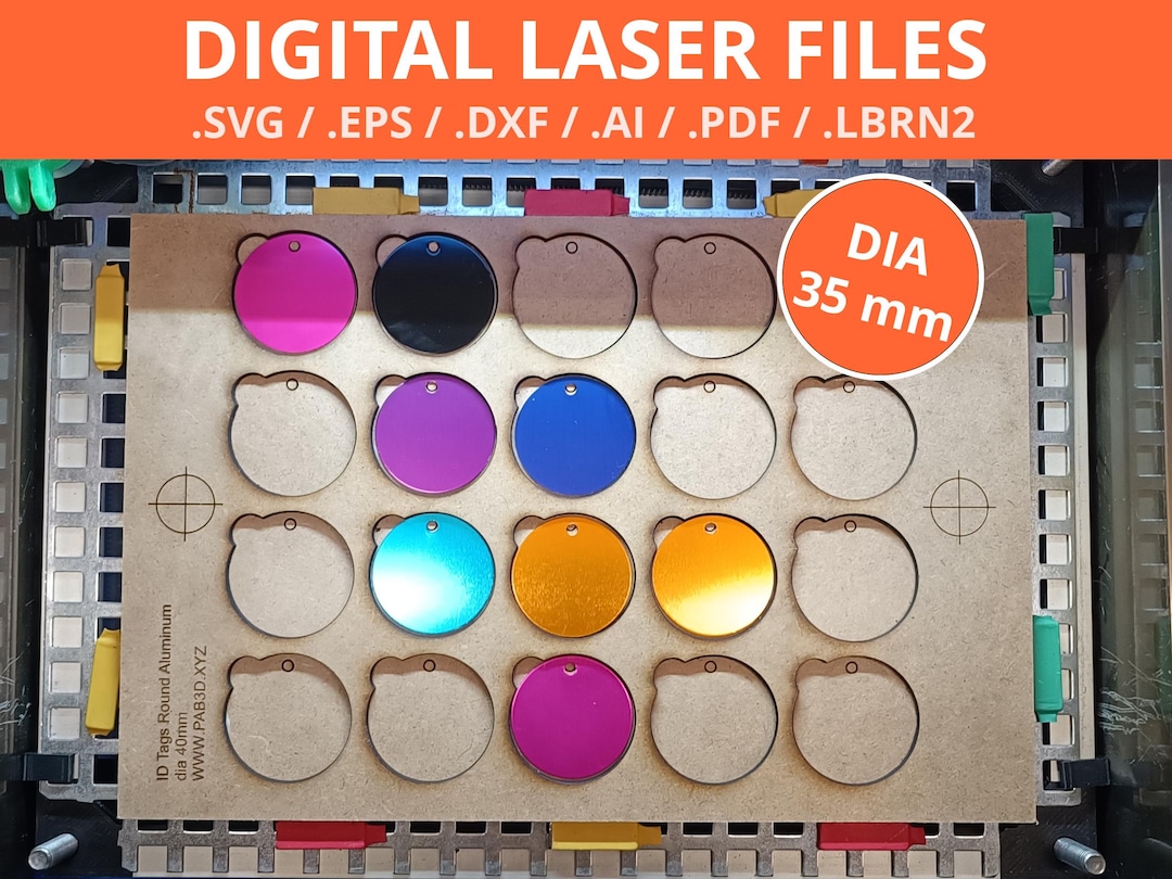 Round Aluminum Dog Tags Jig Template for Engraving 35mm | Digital ...