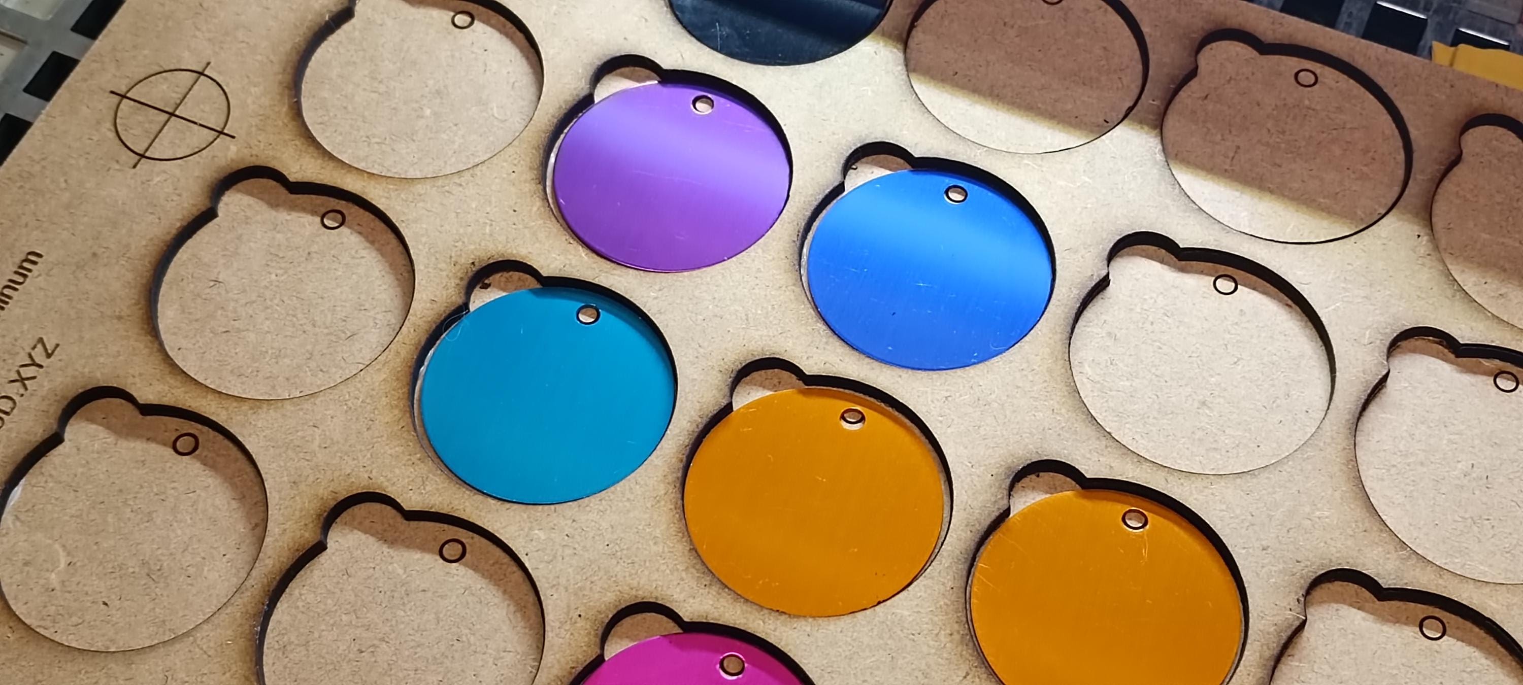 Round Aluminum Dog Tags Jig Template for Engraving 40mm | Digital ...