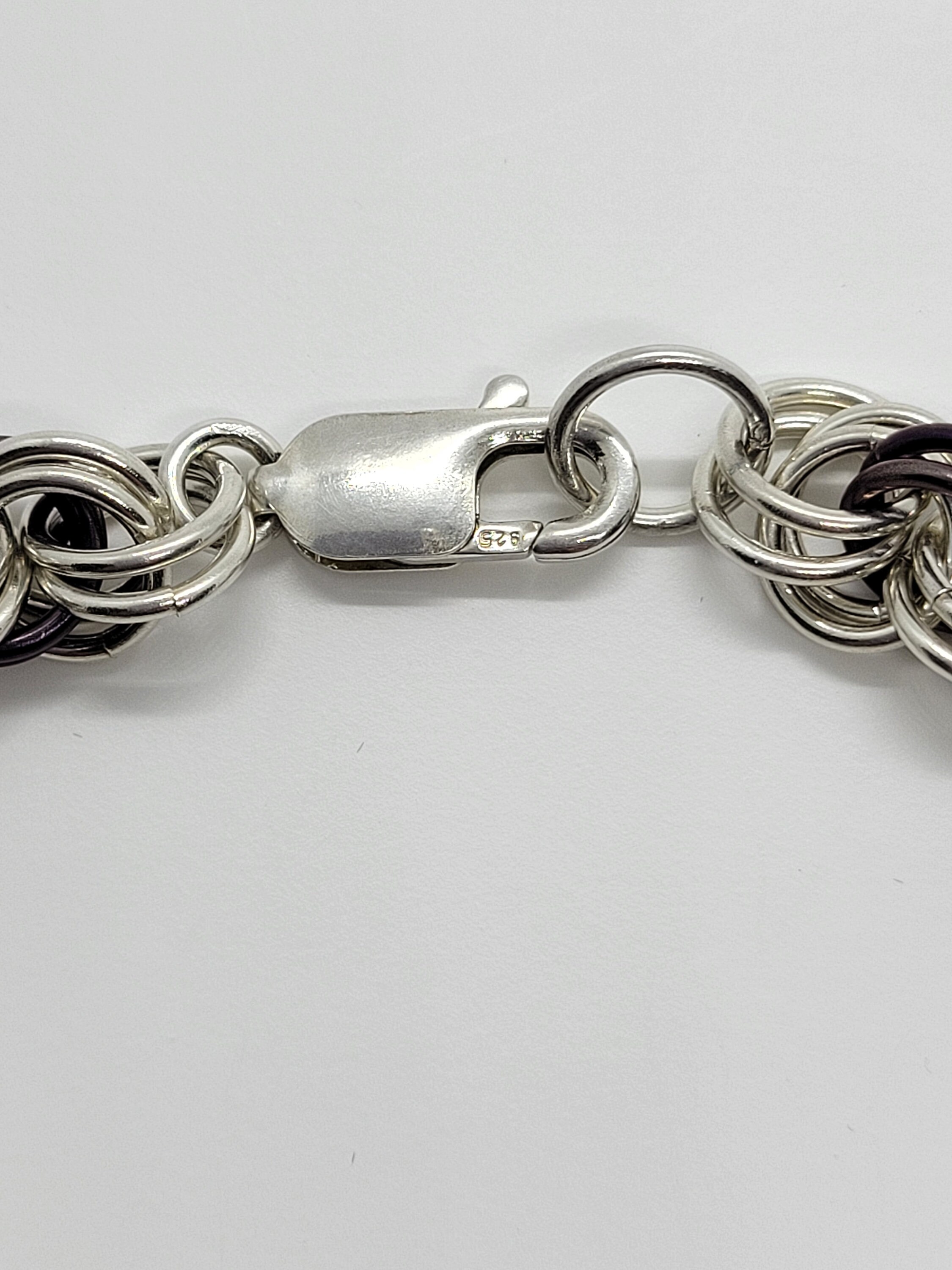 Double Spiral Chainmail Bracelet in Silver and Purple - Etsy