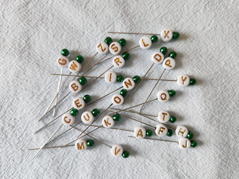 Alphabet Quilting Pins - Gem Colors - Alphabet Sewing Pins - Alphabet ...