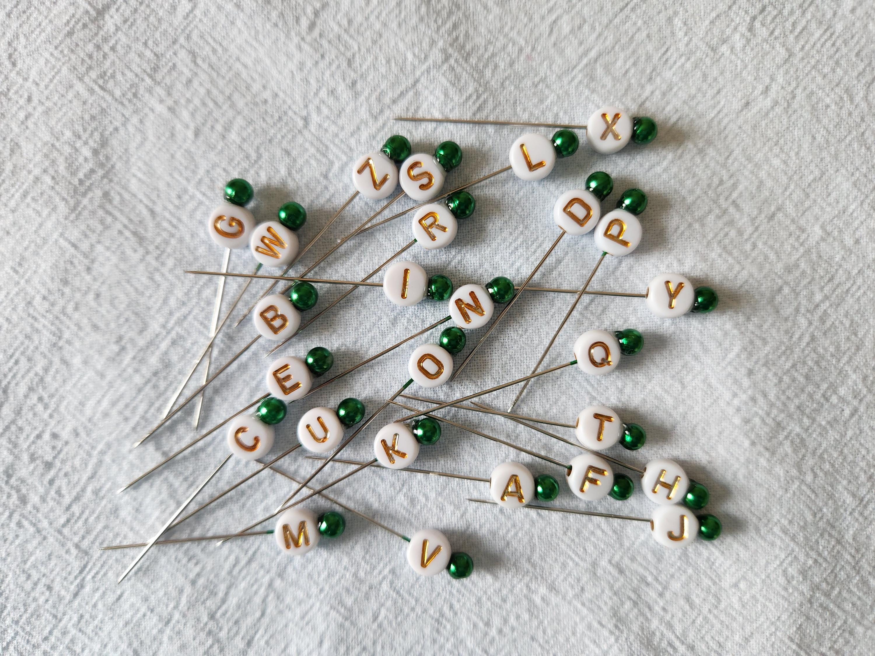Alphabet Quilting Pins - Gem Colors - Alphabet Sewing Pins - Alphabet ...