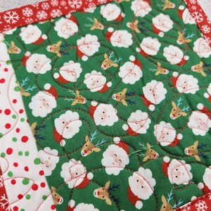 Christmas Mug Rug Santa Snack Mat Reindeer Miniature Quilt - Etsy