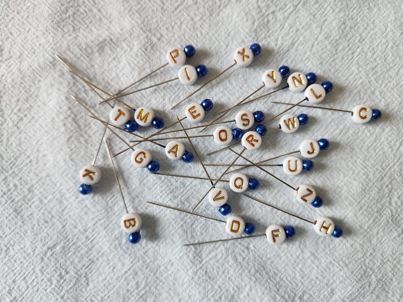 Alphabet Quilting Pins - Gem Colors - Alphabet Sewing Pins - Alphabet ...