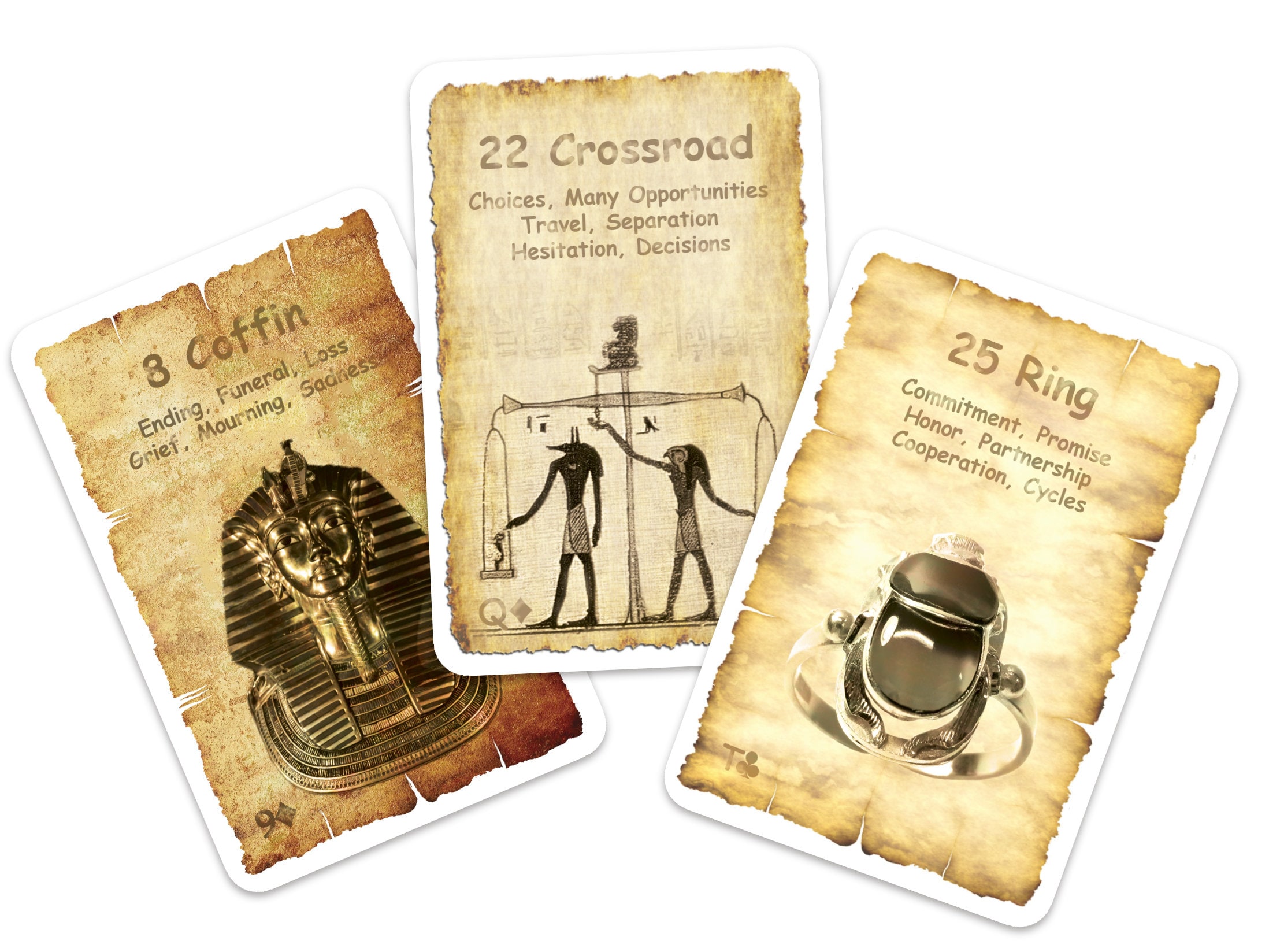 Lenormand Cards Egypt Series Bridge Size | 36 Laminated Cards | With ...