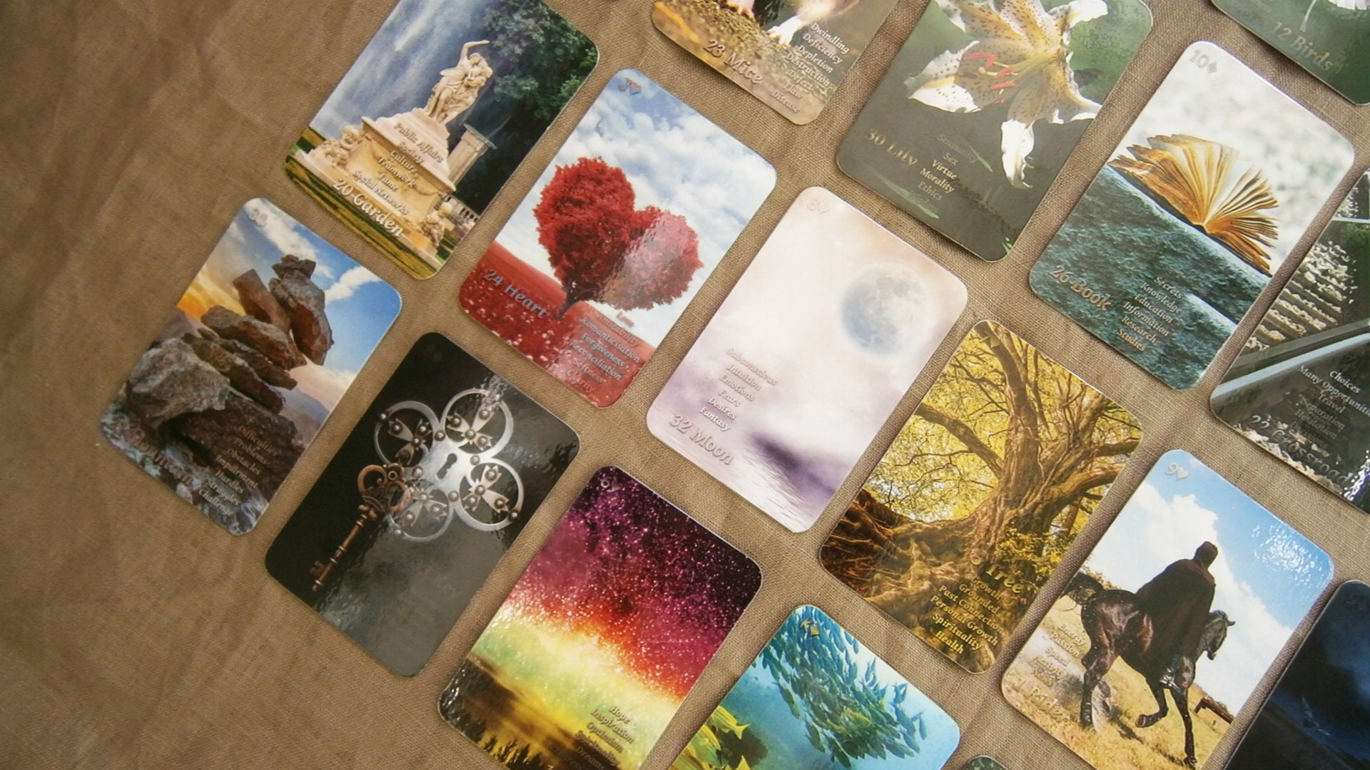 Laminated Lenormand Cards Sunlight Series Bridge Size 36 Laminated ...