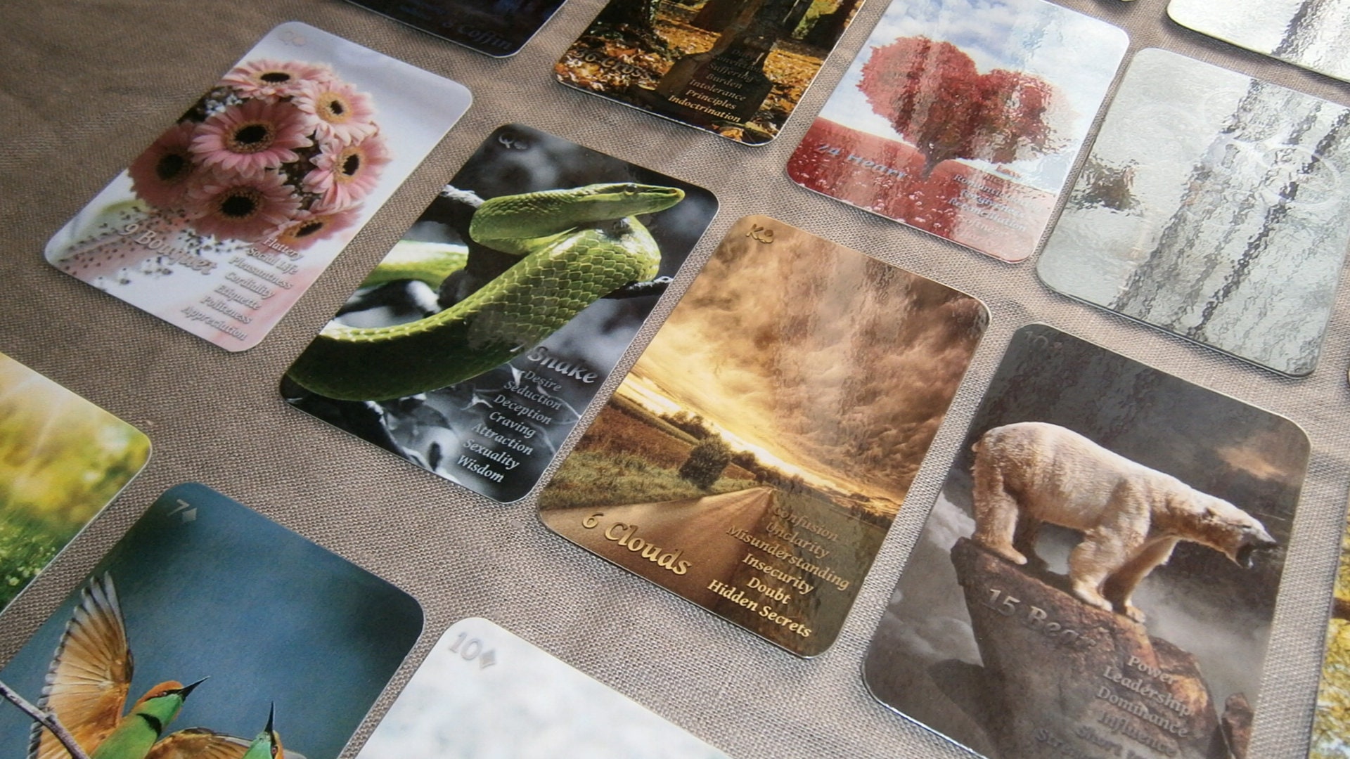 Laminated Lenormand Cards Sunlight Series Bridge Size 36 Laminated ...