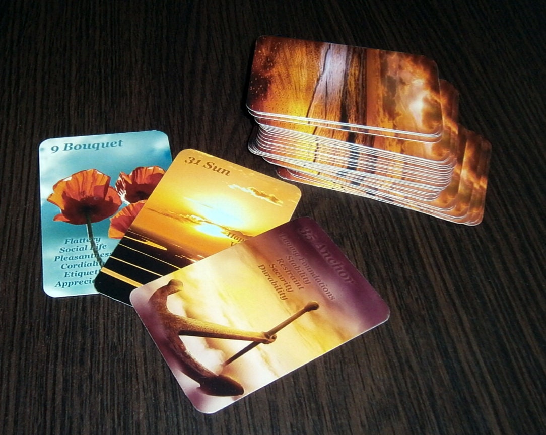 Laminated Lenormand Cards Dark Sky Series Bridge Size 36 Laminated ...