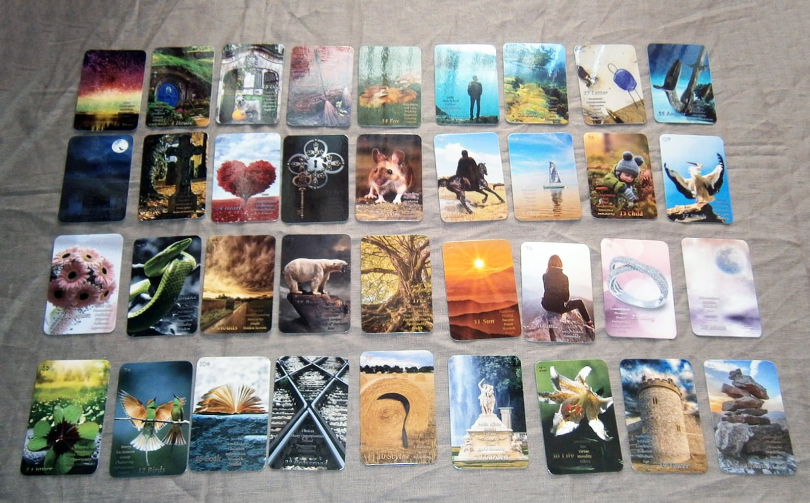 Laminated Lenormand Cards Sunlight Series Bridge Size 36 Laminated ...