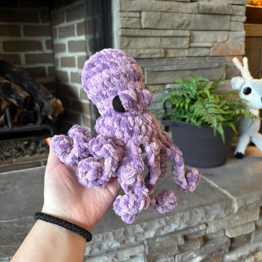 Purple Multi Octopus Crochet Plushie Stuffed Animal Plush Handmade Toy ...