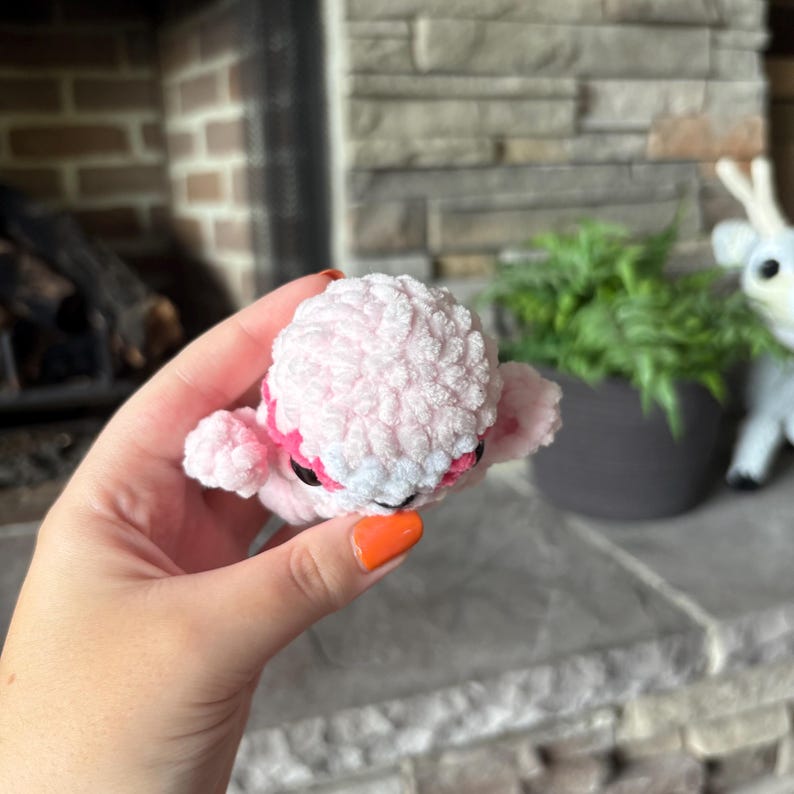 Tiny Light Pink Sloth Crochet Plushie Stuffed Animal Plush Handmade Toy ...