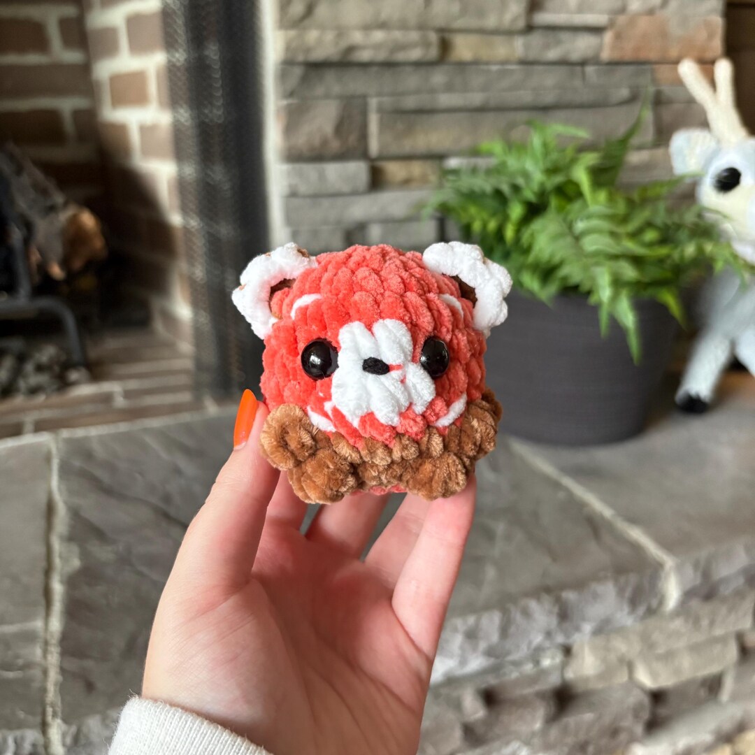 Tiny Red Panda Crochet Plushie Stuffed Animal Plush Handmade Toy Small ...