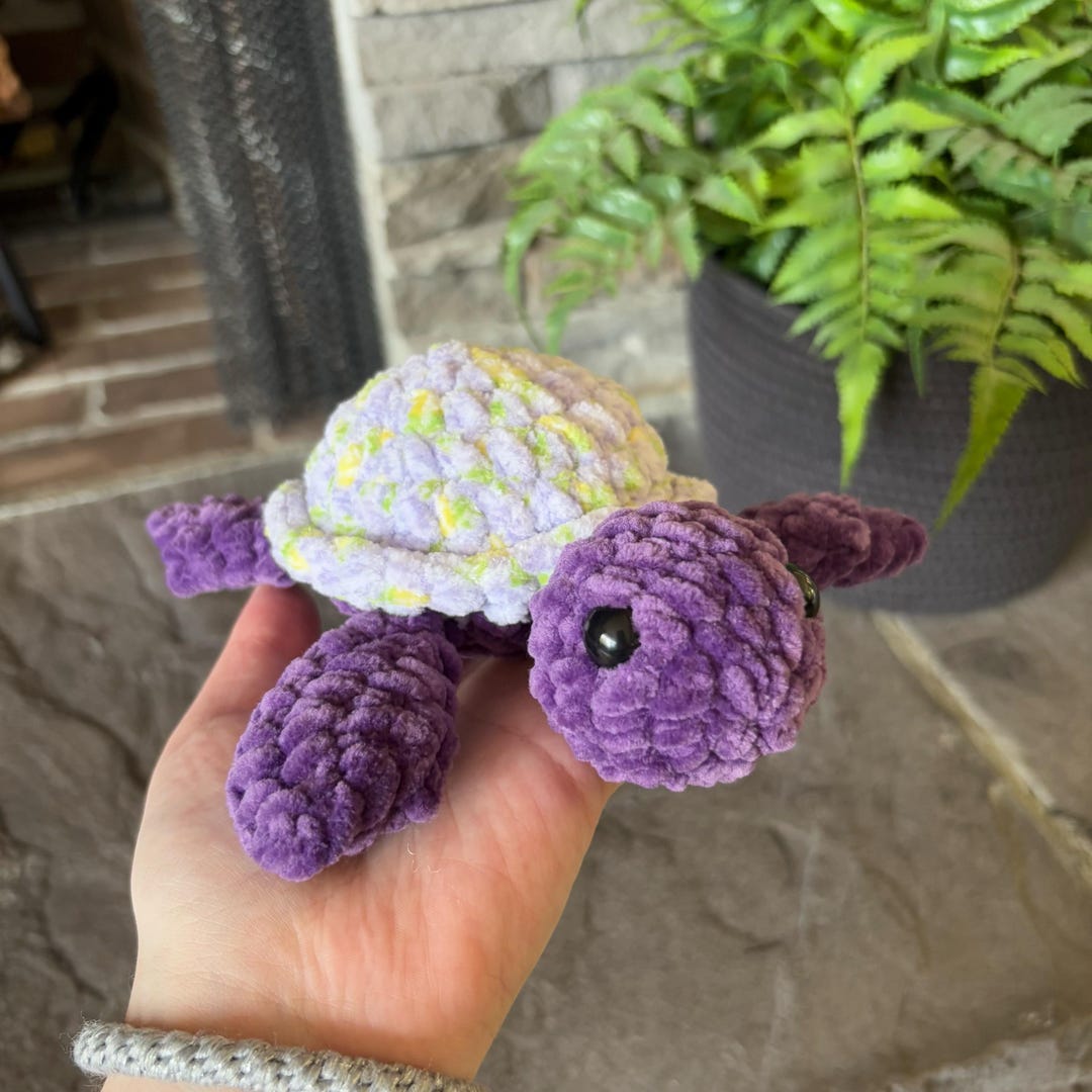 Dark Purple Sea Turtle Crochet Plush | Plushies | Stuffed Animal ...