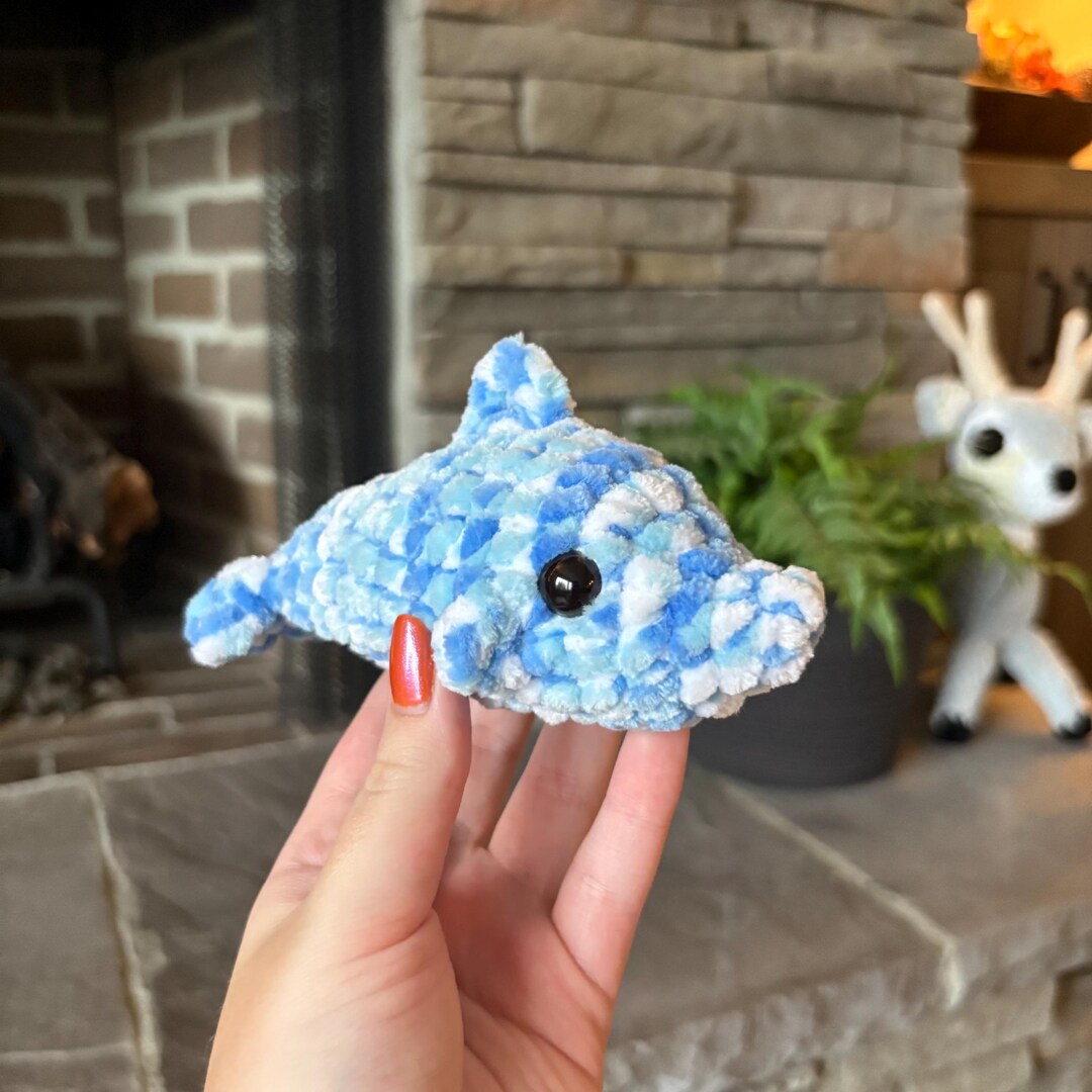 Blue Multi Dolphin Crochet Plushie Stuffed Animal Plush Handmade Toy ...
