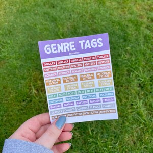 Reading Genre Tags Sticker Sheet | Reading | Reader | Bookish | Reading ...