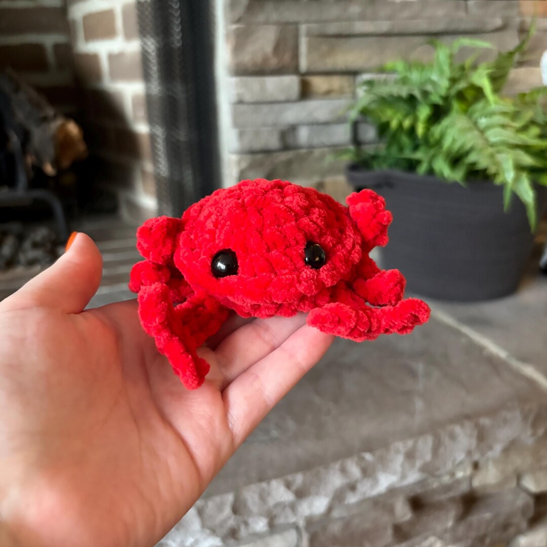 Tiny Crab Poppy Red Crochet Plushie Stuffed Animal Plush Handmade Toy ...
