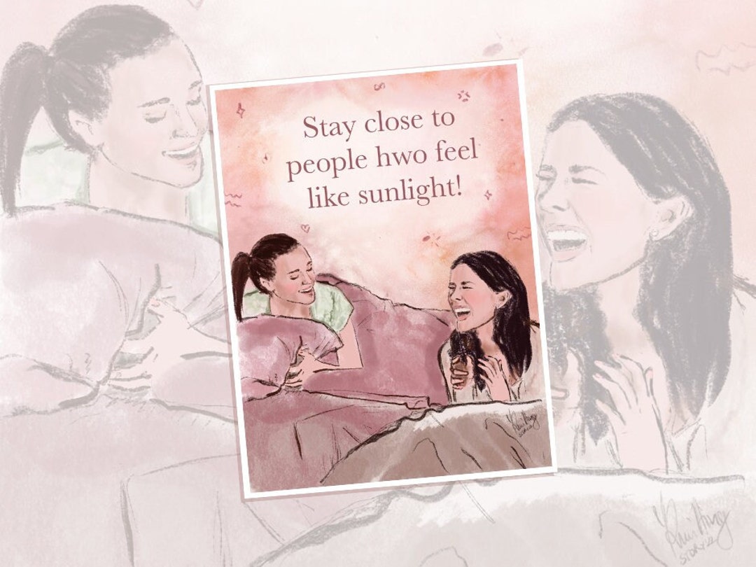 Gilmore Girls Illustration Digital Print Postcard Etsy