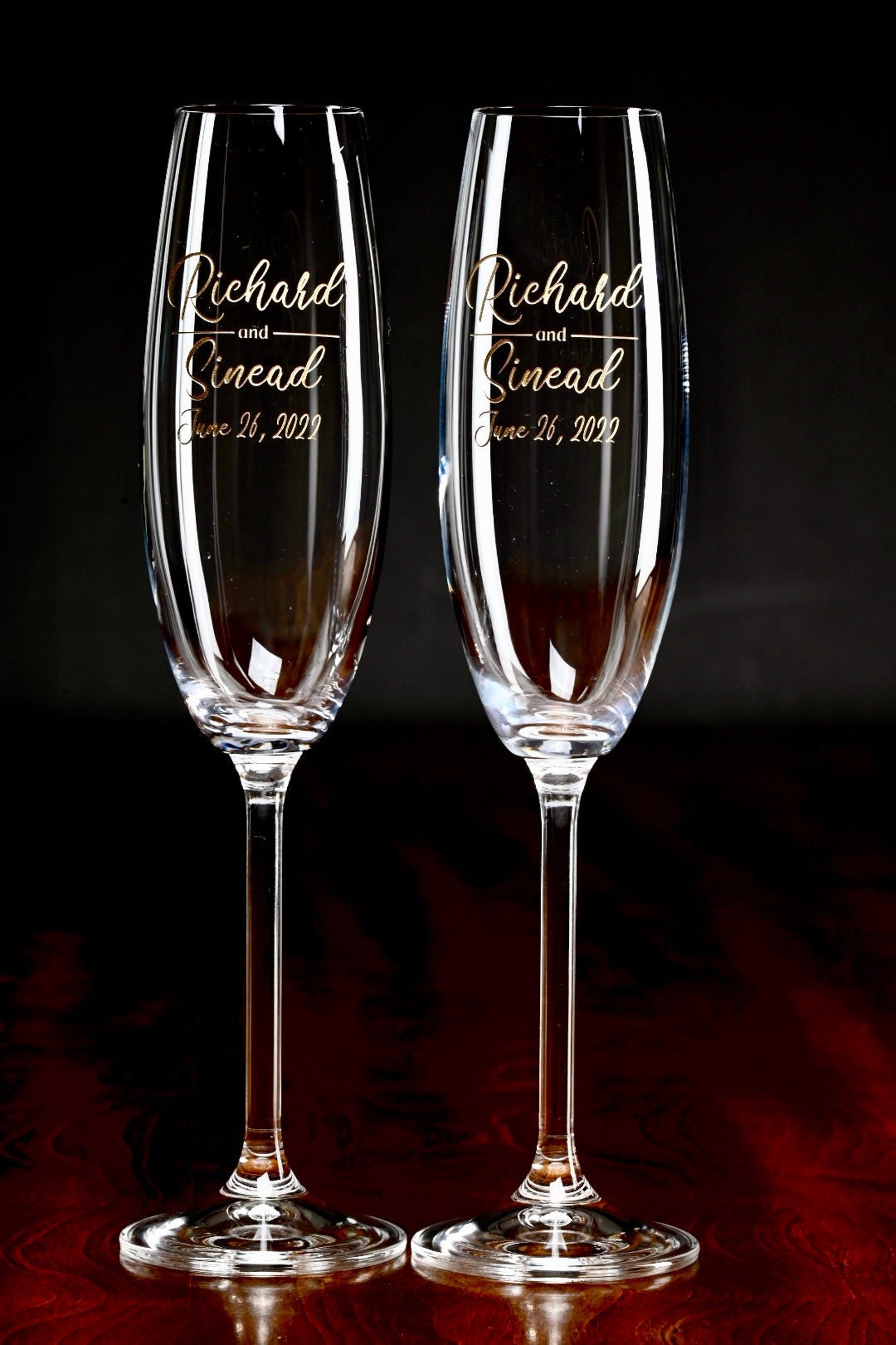 Custom Etched Lenox Toasting Flutes Wedding Flutes Couples - Etsy
