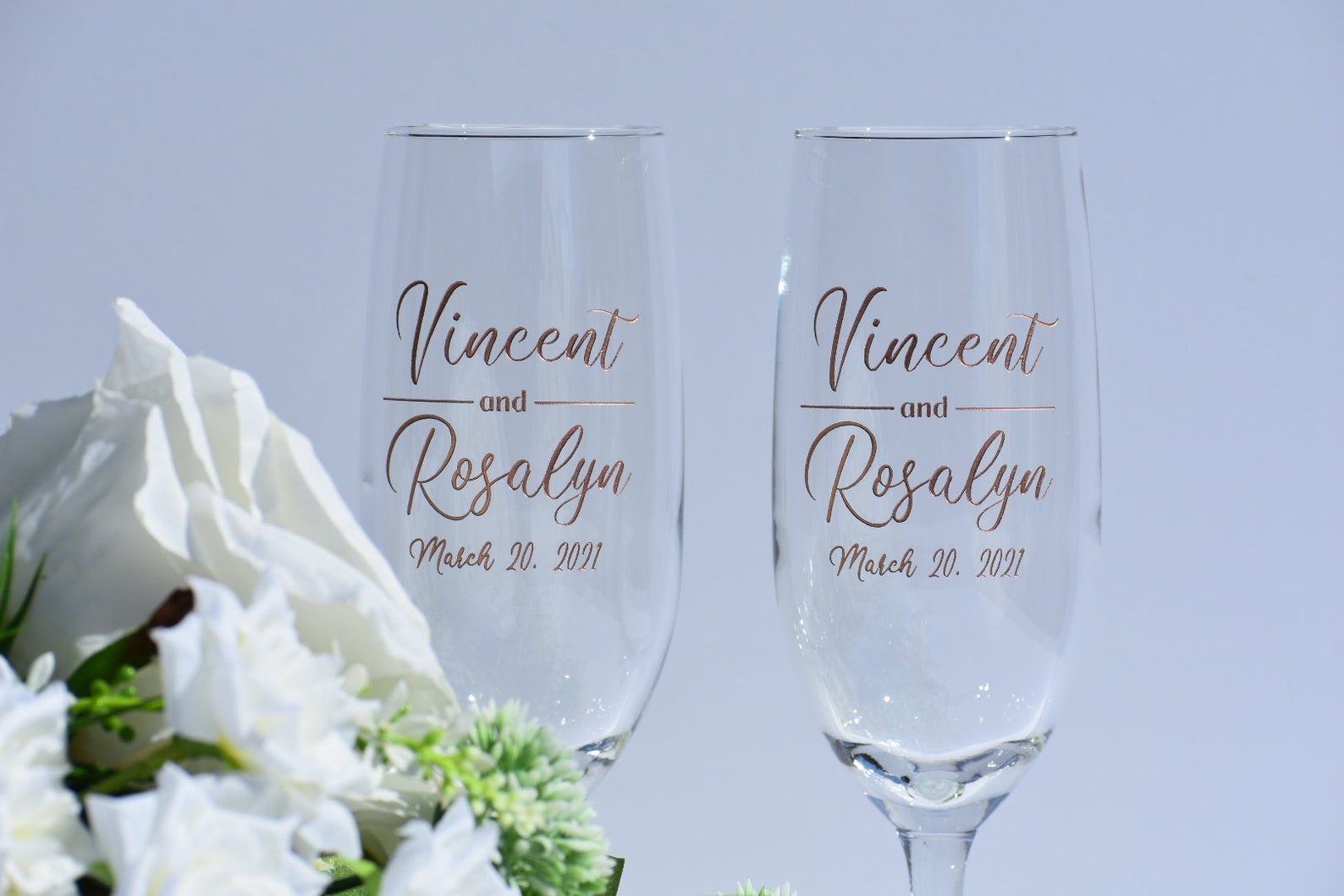 Personalized Wedding Toasting Flutes Set of TWO Custom - Etsy