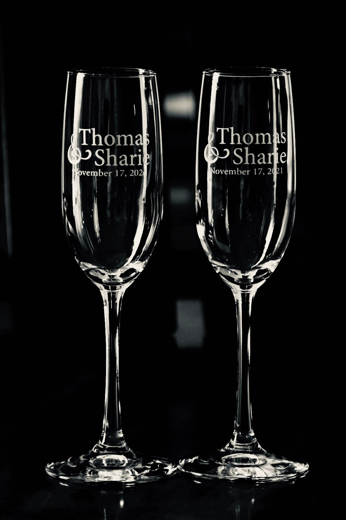 Personalized Wedding Toasting Flutes Set of TWO Custom | Etsy