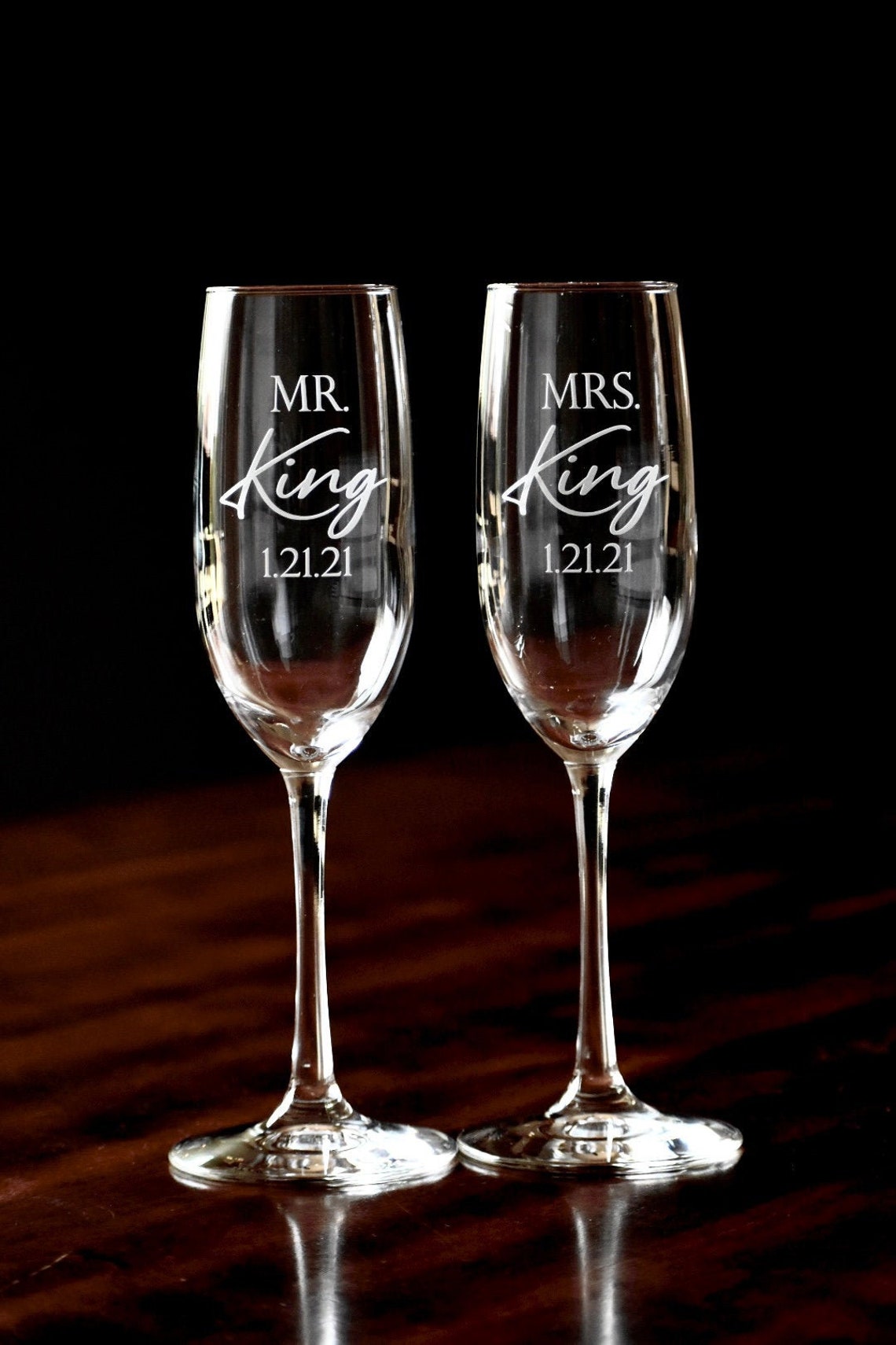 Personalized Wedding Toasting Flutes Set of TWO Custom - Etsy