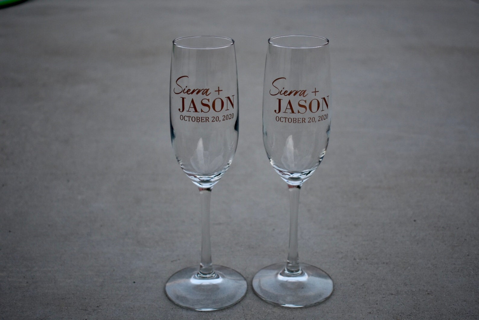Personalized Wedding Toasting Flutes Set of TWO Custom | Etsy