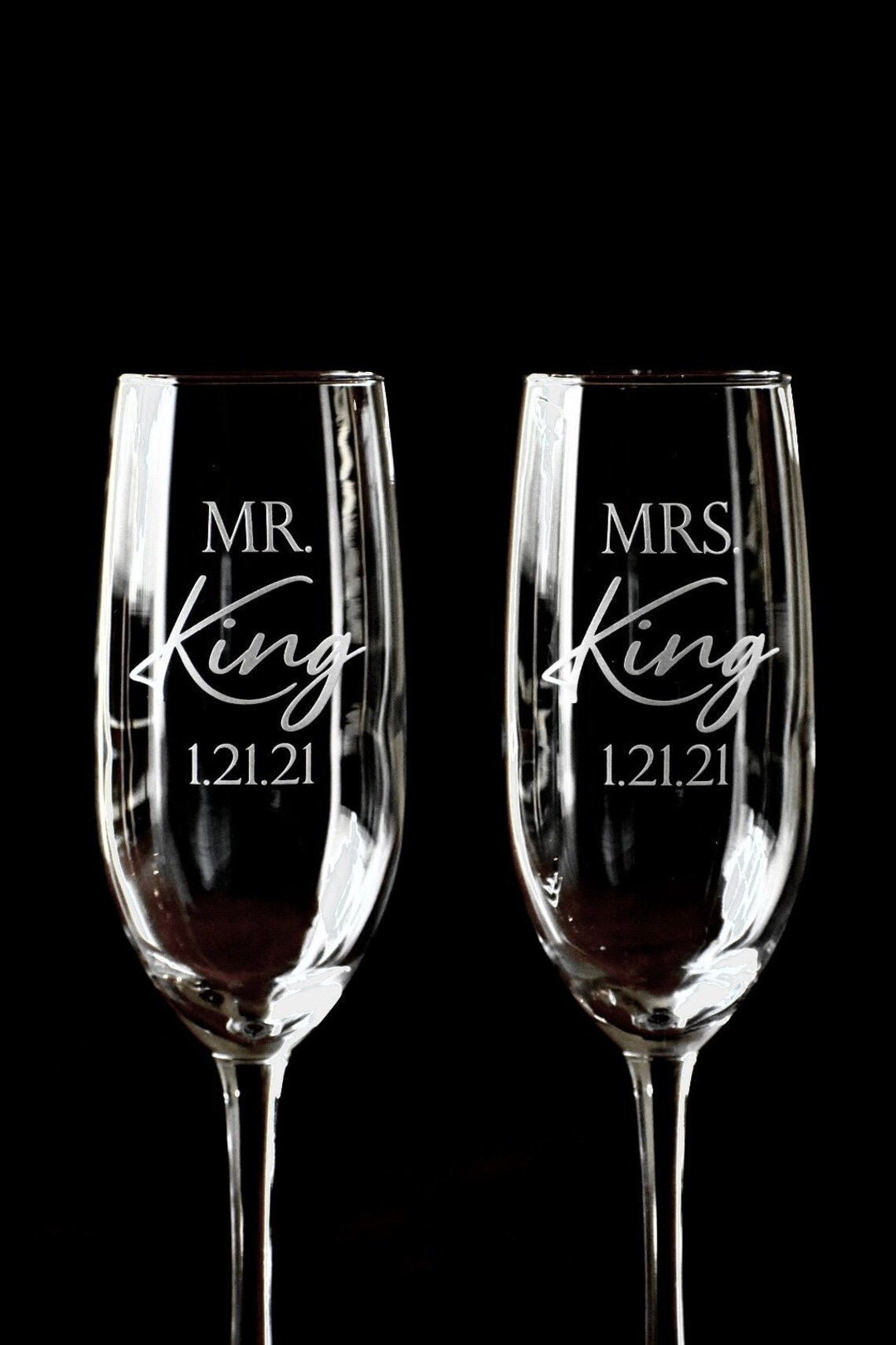 Personalized Wedding Toasting Flutes Set of TWO Custom - Etsy