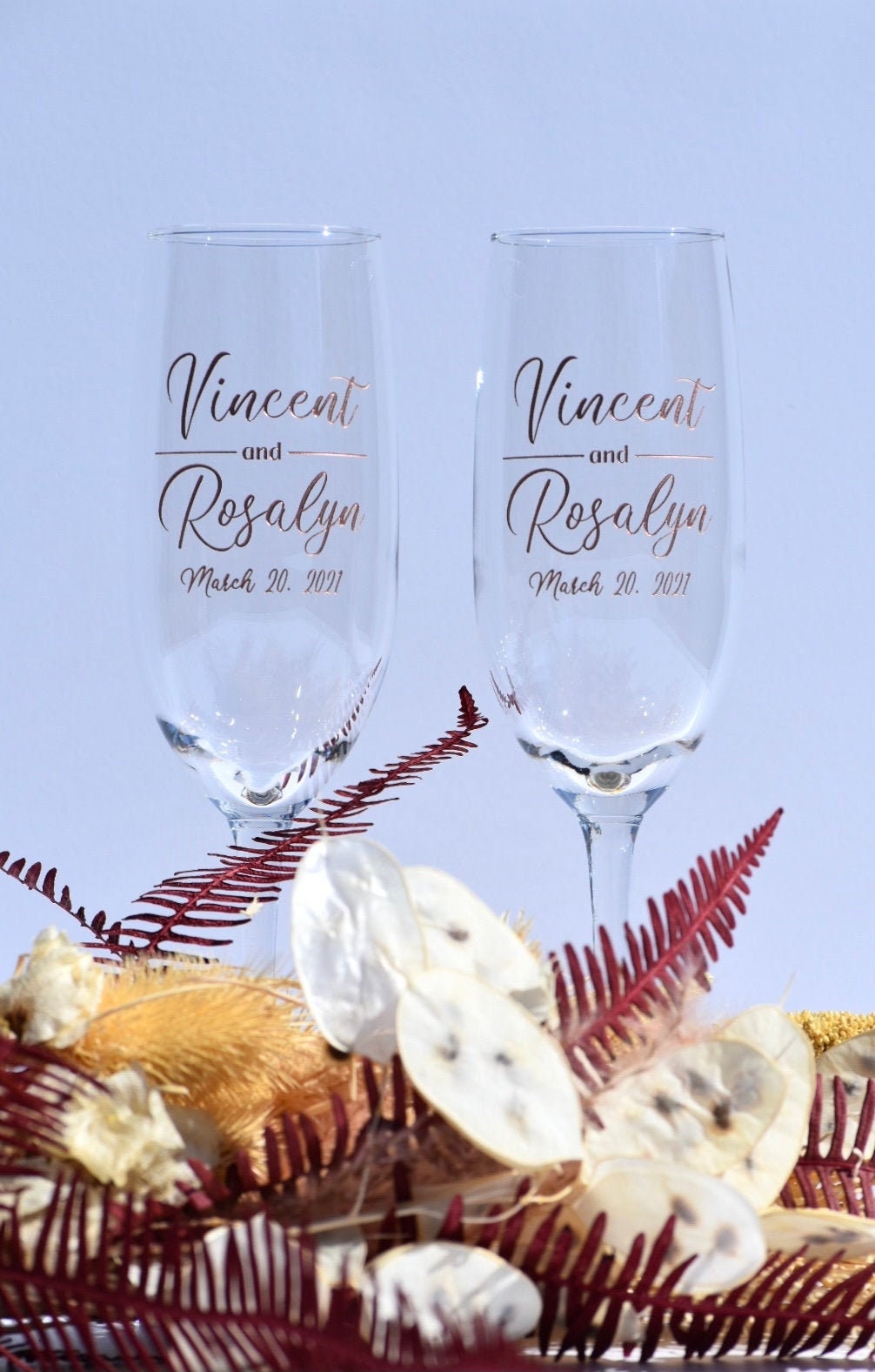 Personalized Wedding Toasting Flutes Set of TWO Custom - Etsy