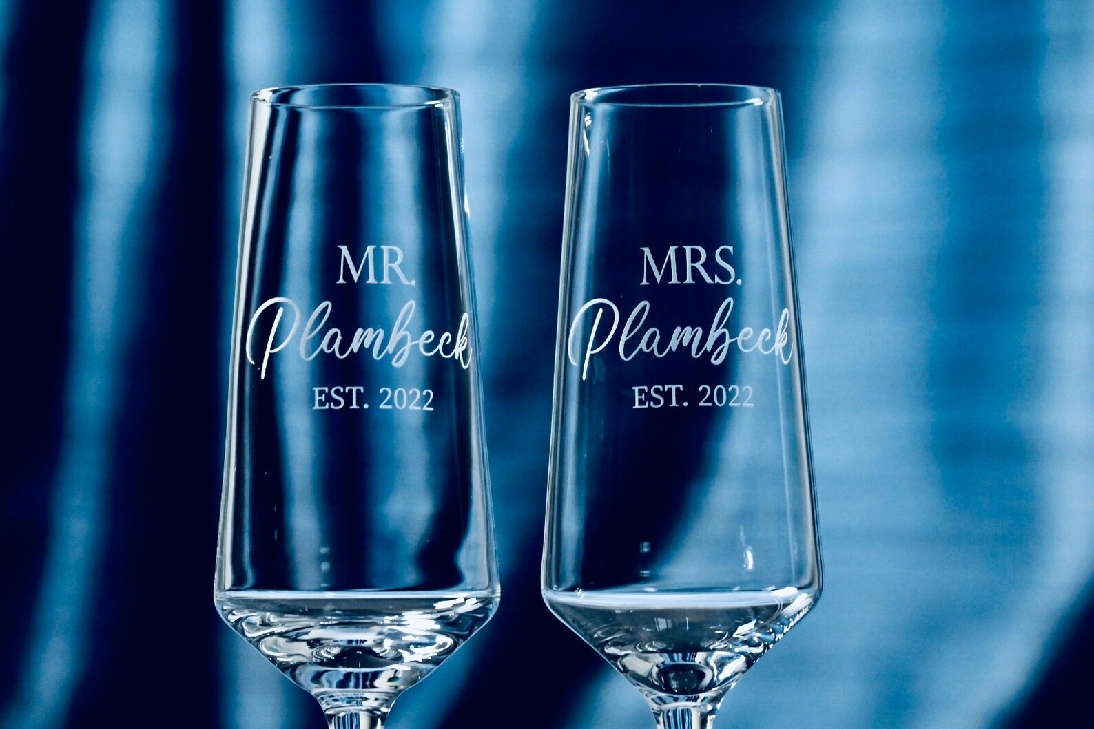 Modern Classic Toasting Flutes SET of 2 Modern Flute - Etsy