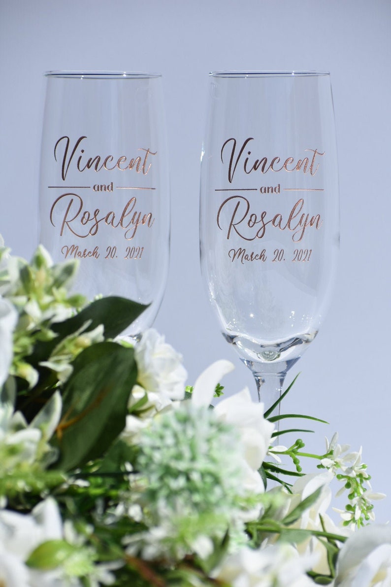 Personalized Wedding Toasting Flutes Set of TWO Custom - Etsy