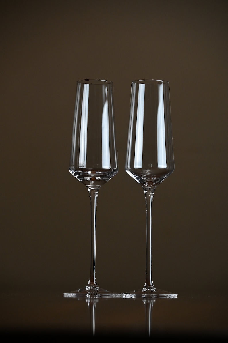 Modern Classic Toasting Flutes SET of 2 Modern Flute - Etsy