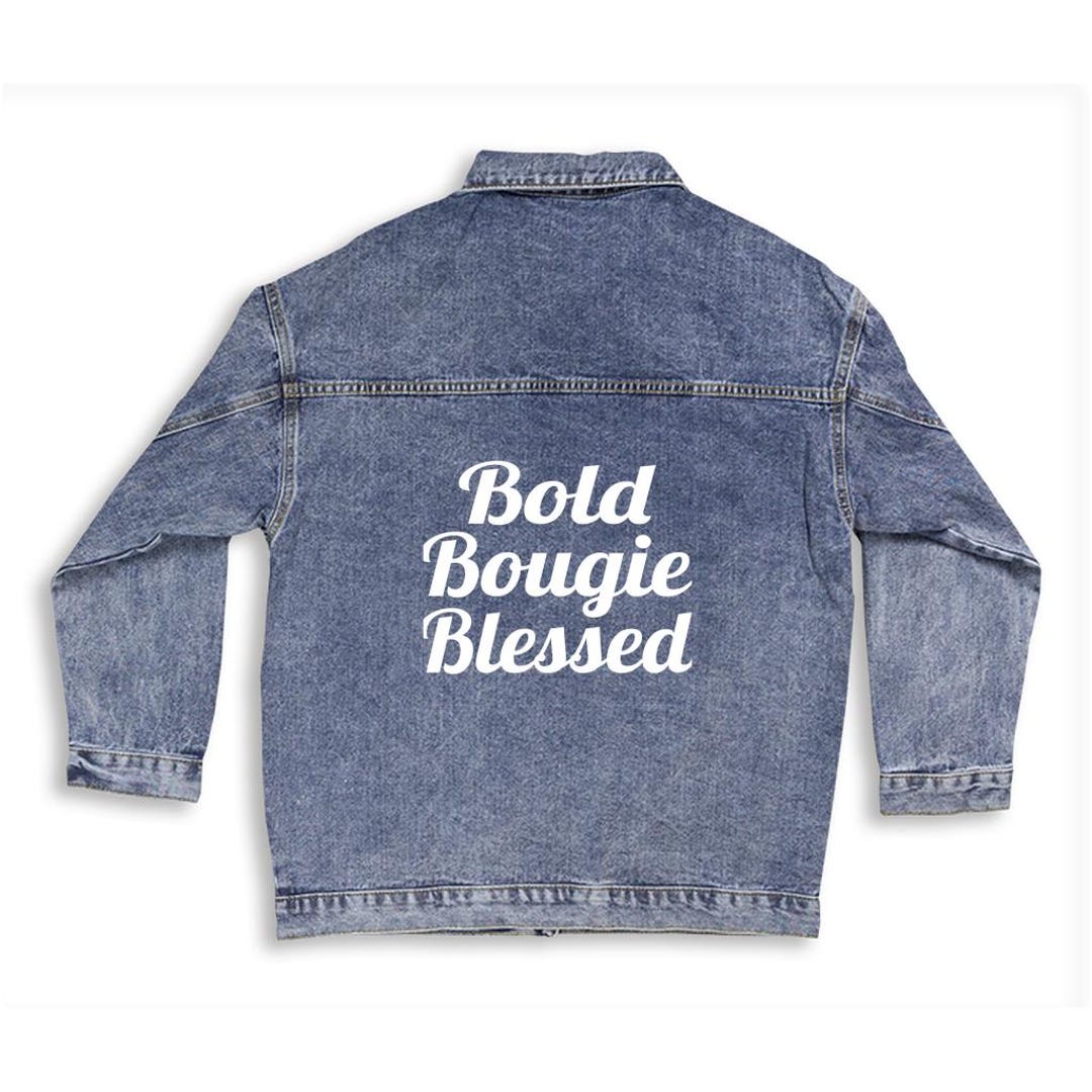 Bold Bougie & Blessed Women's Denim Jacket - Etsy