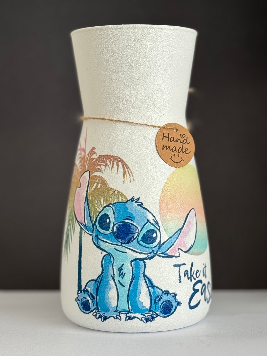 Stitch Nursery Decoupage White Vase Baby FREE DELIVERY - Etsy