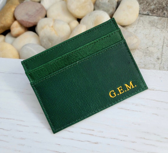 Personalized Leather Card Holder Handmade Slim Minimalist - Etsy