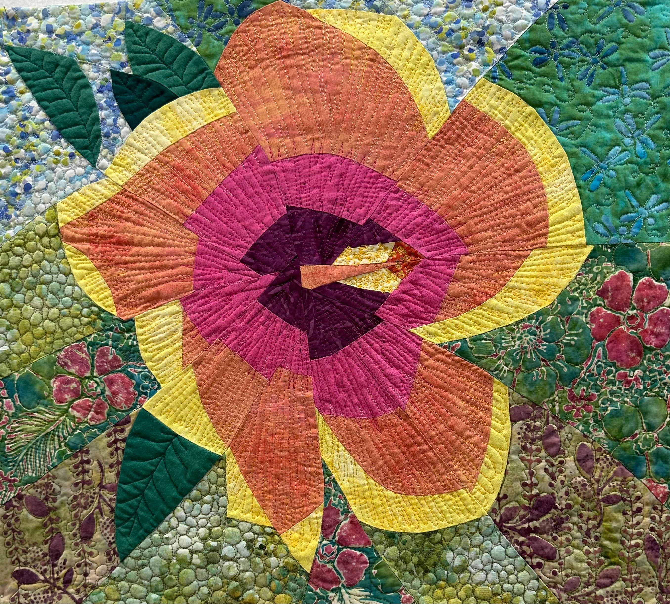 Hibiscus: A Pieced Picture Quilt - Etsy
