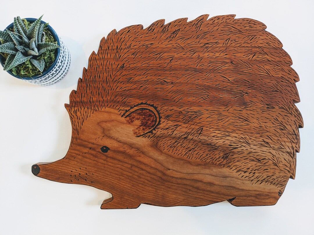 Hedgehog Decor, Wooden Cutting Board, Unique Housewarming Gift ...