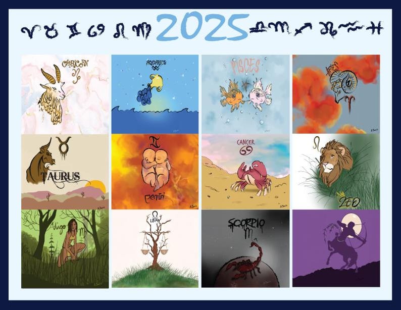 2025 ASTROLOGY CALENDAR DIGITAL - Etsy