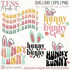 Hunny Bunny SVG Bundle - Spring SVG Bundle - Retro Easter SVG Bundle ...