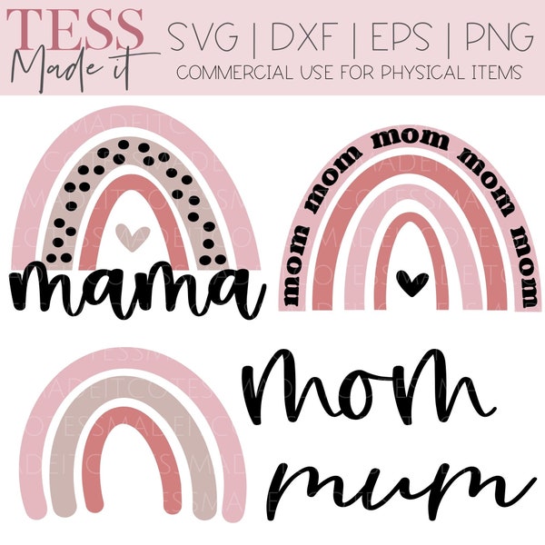 Rainbow Mama Svg - Etsy